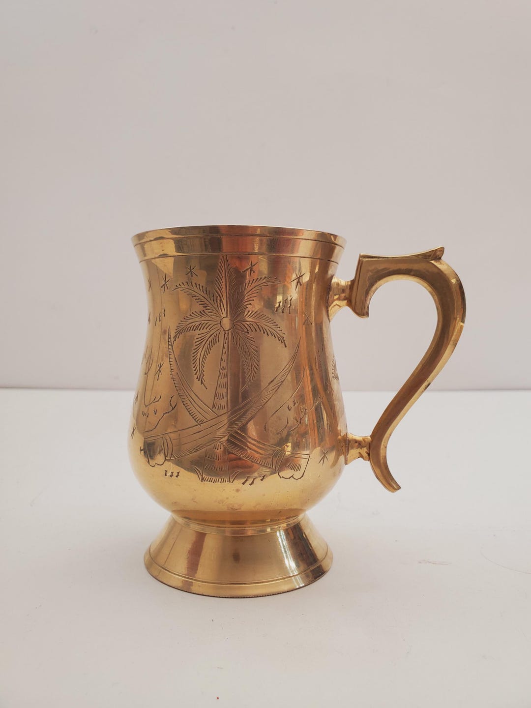 Etched Brass Plated Saudi Arabia Mug / Etched Brass Plated Heavy Metal ...