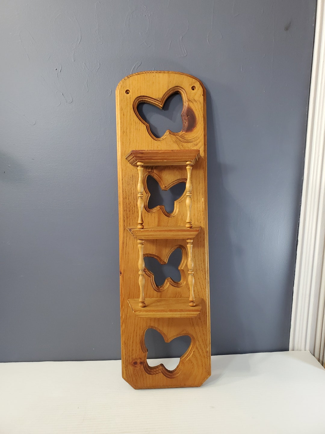 Cutest Wooden Shelf Perfect Size for Little Coats or for Tea Towels Key ...
