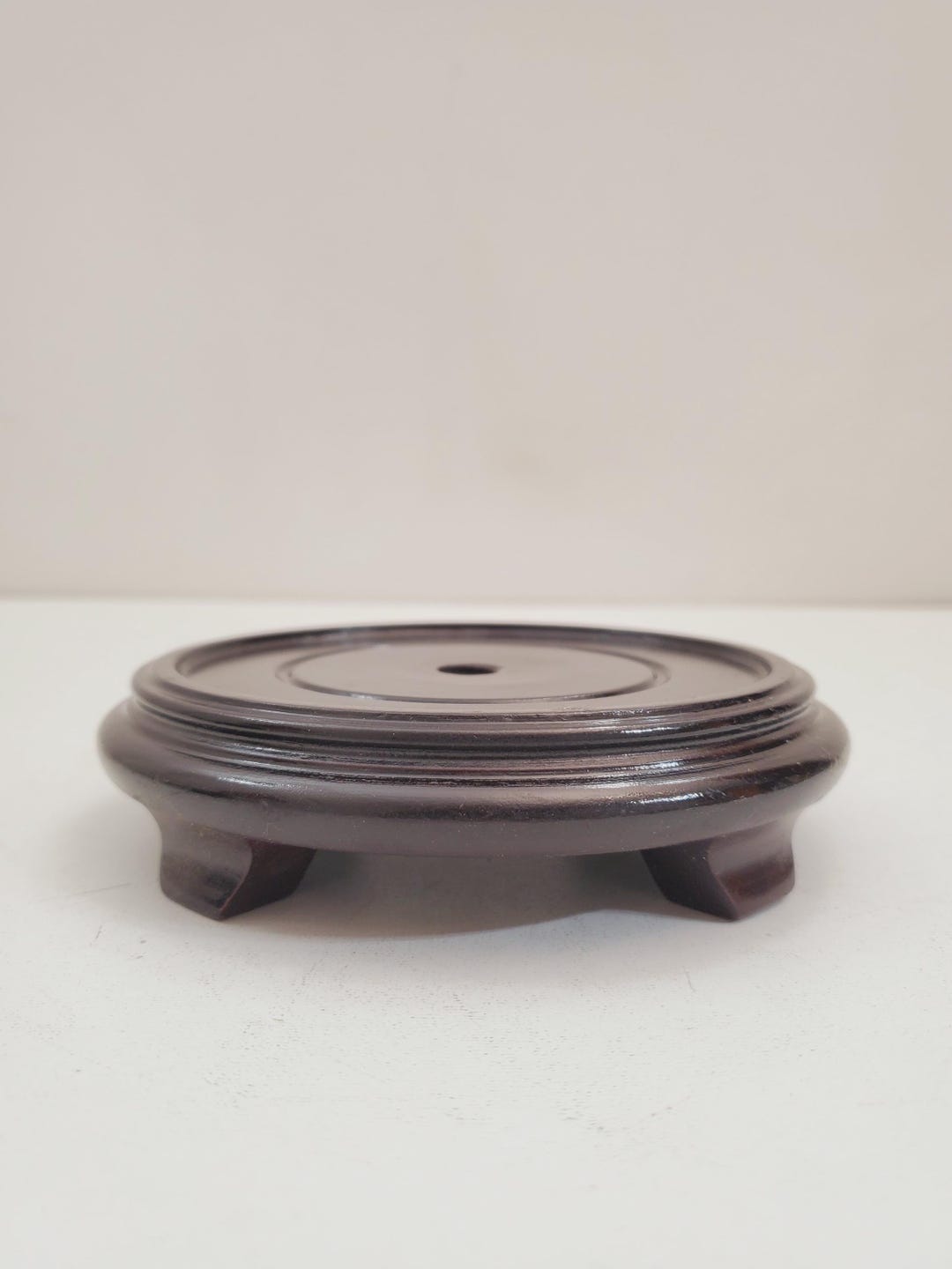 Vintage Round Base for Pot,figurine, Vase Base,oriental Darkbrown Base ...