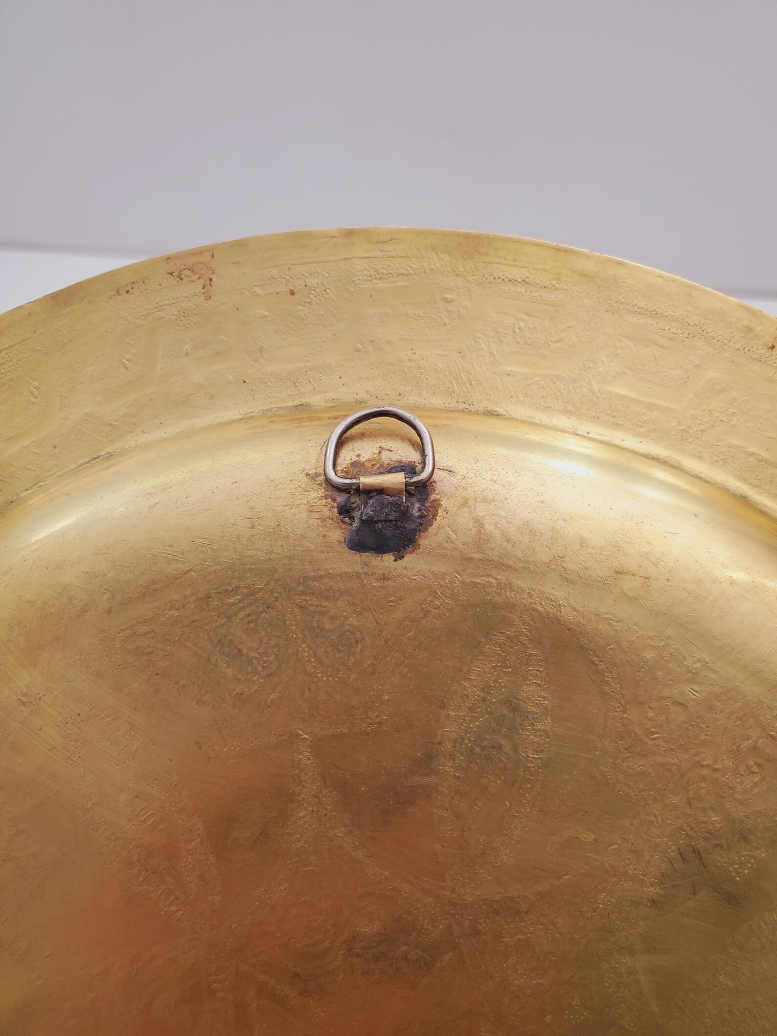 Vintage Brass Plate,small Brass Plate, Carved Trincket Plate, Carved ...