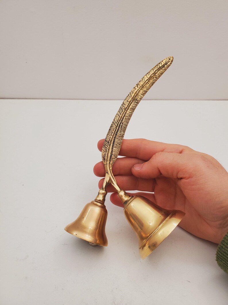 Vintage Brass Hand Bell - Handheld Solid Brass Bell With Charming Tone ...