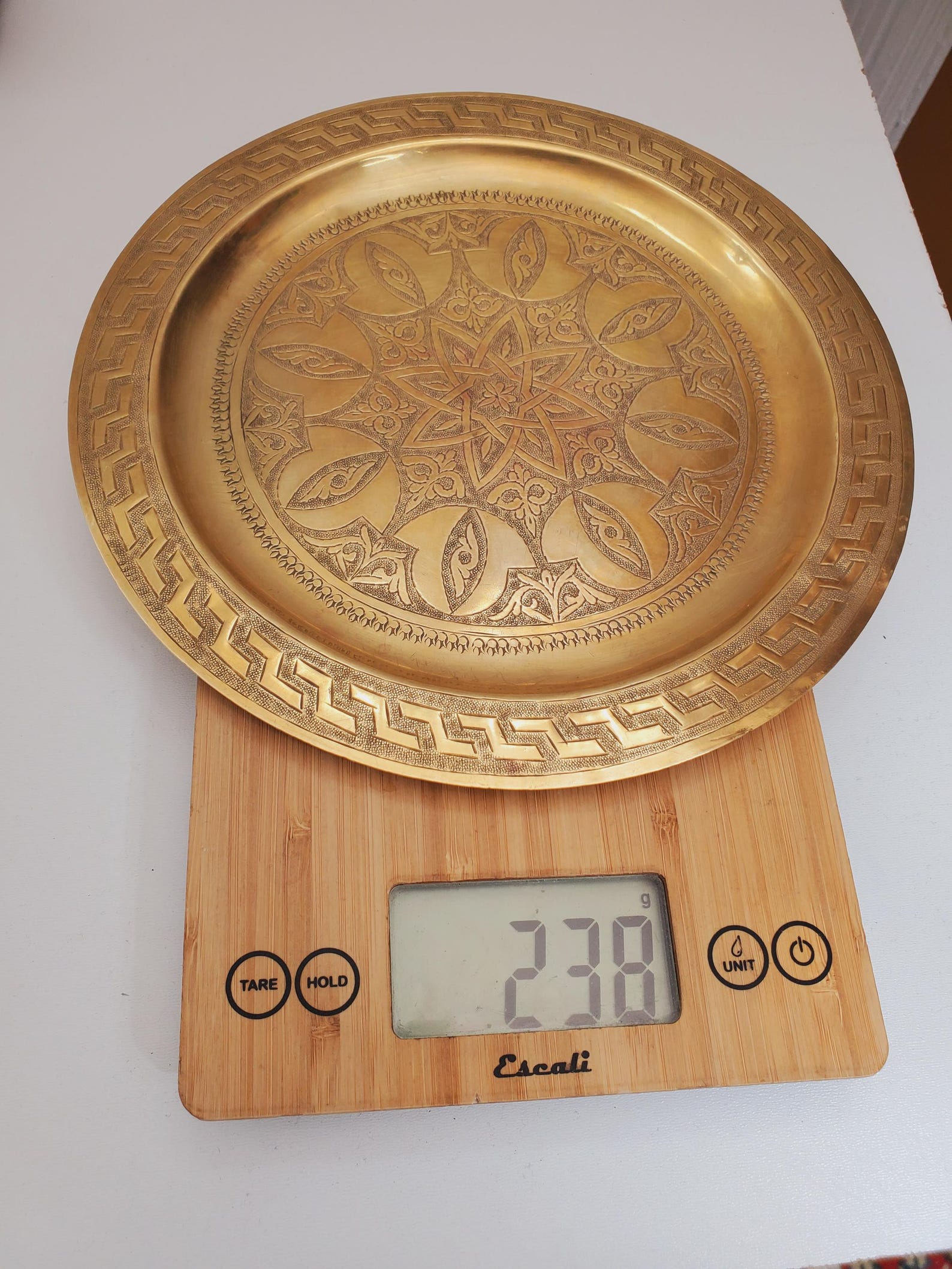Vintage Brass Plate,small Brass Plate, Carved Trincket Plate, Carved ...