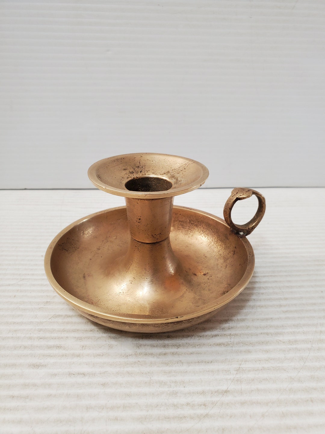 Vintage Brass Candle Holder Brass Candlestick Holder Brass Chamberstick ...