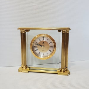 Vintage Clock Beveled Glass Quartz Clock - Vintage Desk Table or Mantle ...