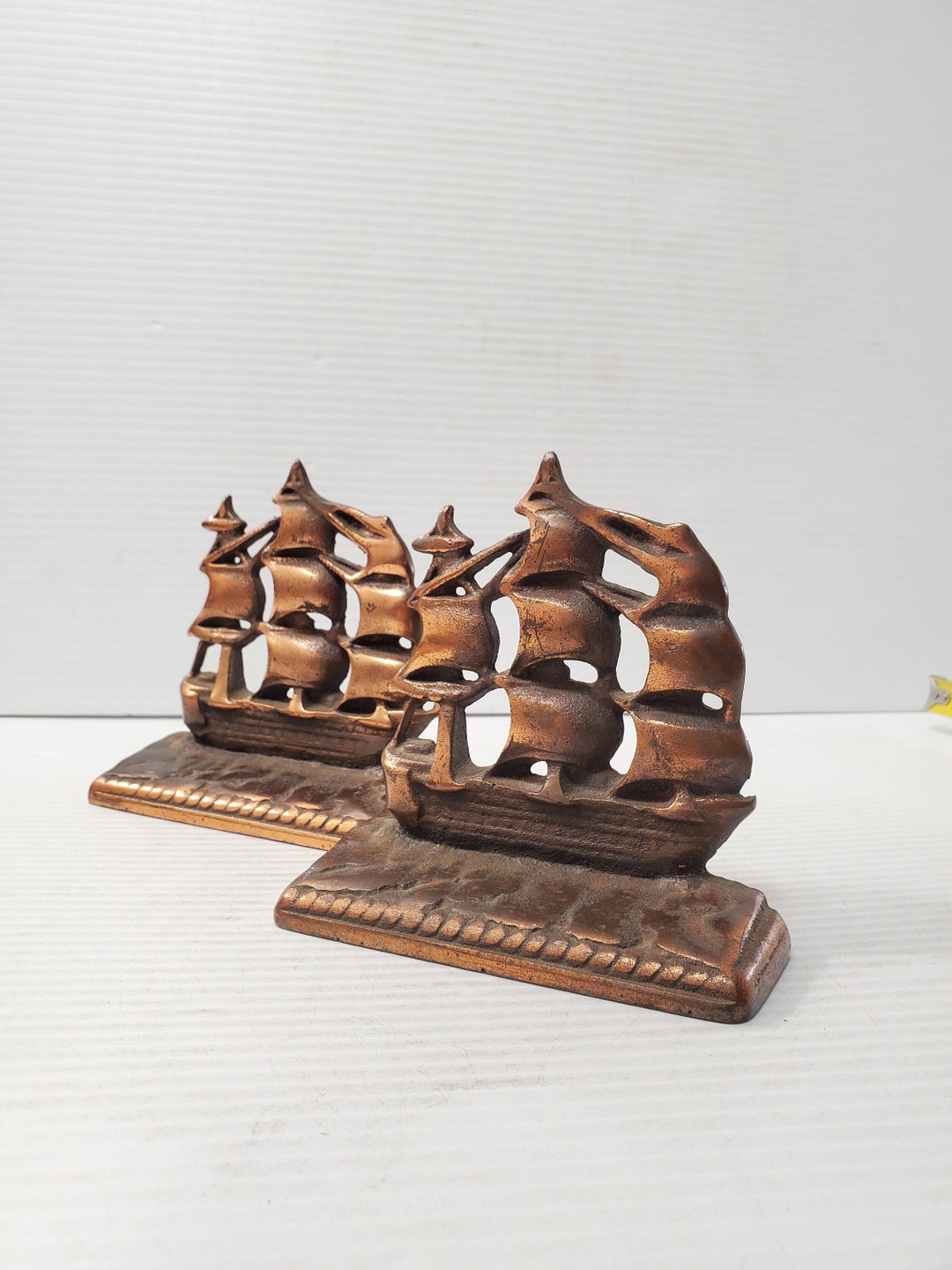 Antique Ship Bookends Vintage Bookends,metal Bookends, Boat Bookends ...