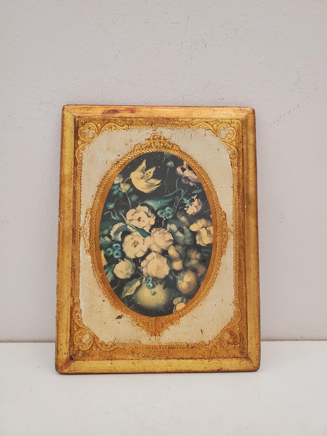 Florentine Plaques Italian, Gilded Wall Plaque Baroque Flowers Wall ...