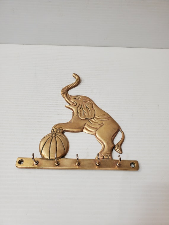 Vintage Brass Elephant Key Holder Hanger Hooks Mid Century - Etsy
