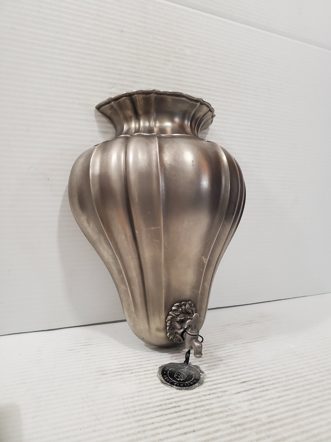 Vintage Pewter Ewer Pewter Planter Home Decoration Ornament Gift Pewter ...