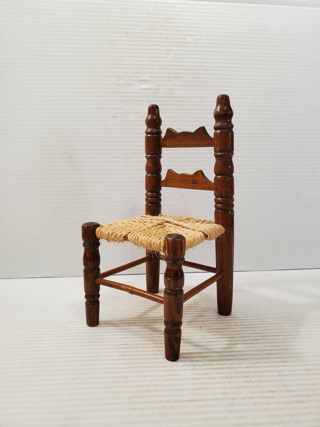 French Miniature Chair, Vintage Country Straw Armchair, Provencal Folk ...