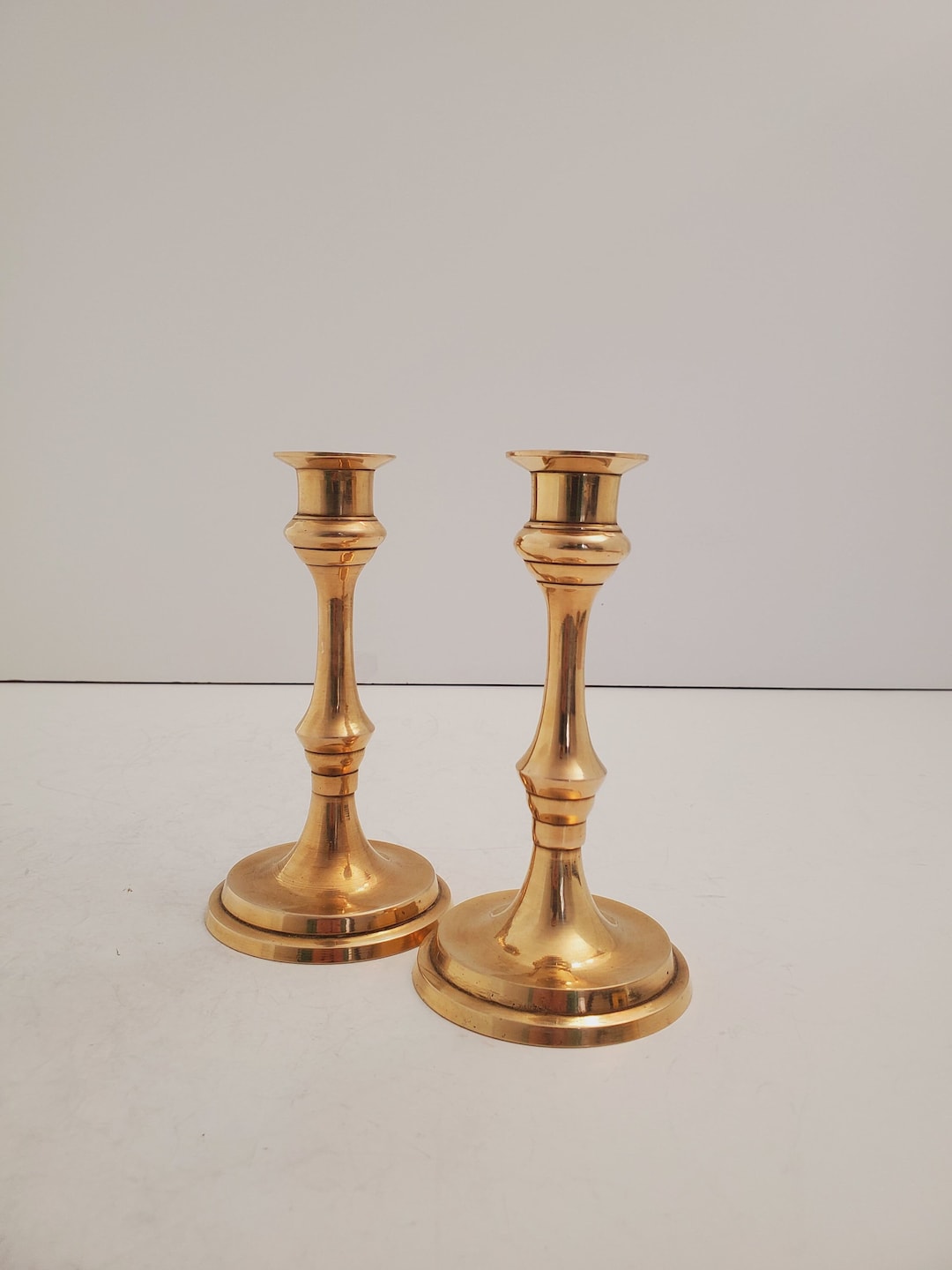 Vintage Brass Candlesticks -, Solid Brass Candle Holders, Sold Together ...