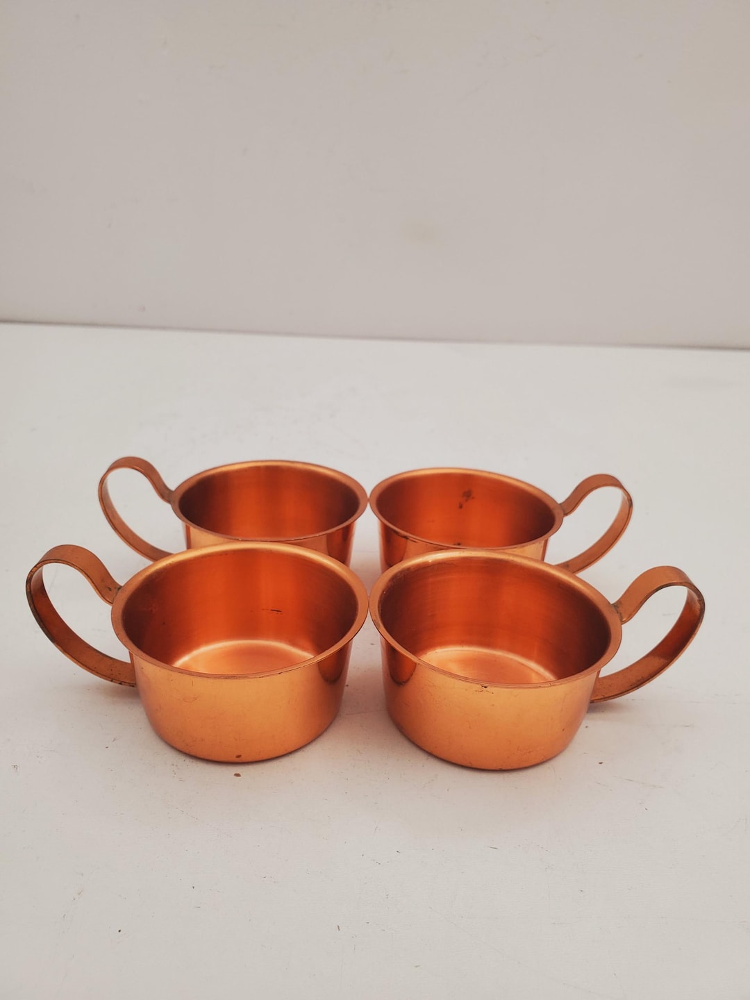 Set of 6 Copper Tea Cups - Copper Miniature Mugs - MCM Drinkware ...