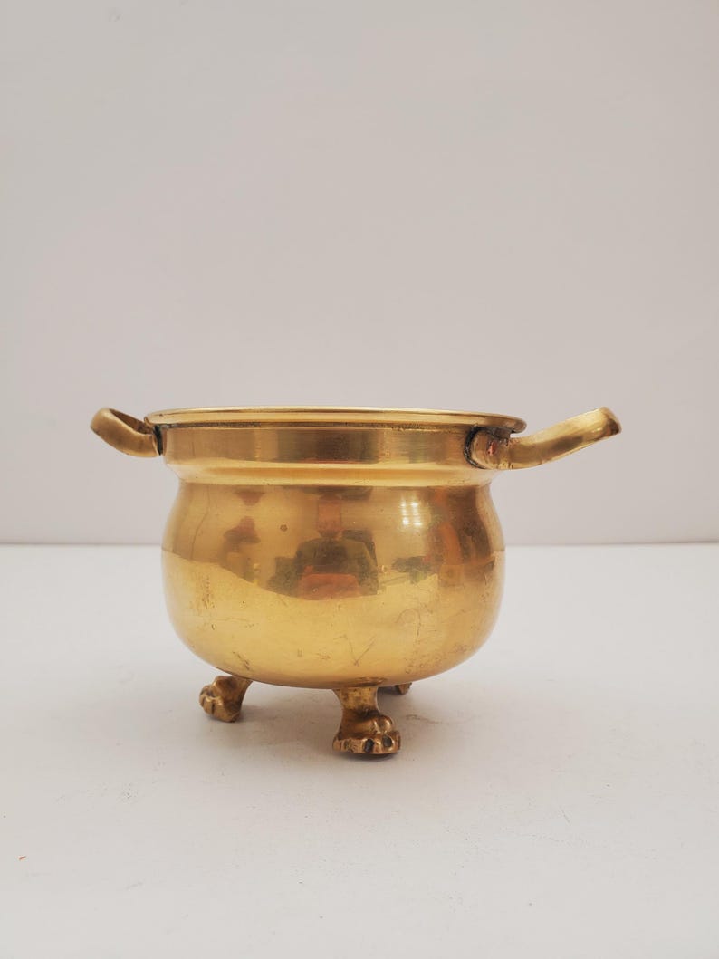 Solid Brass Flowerpot, Solid Brass Flowerpot Cache. Vintage Brass ...