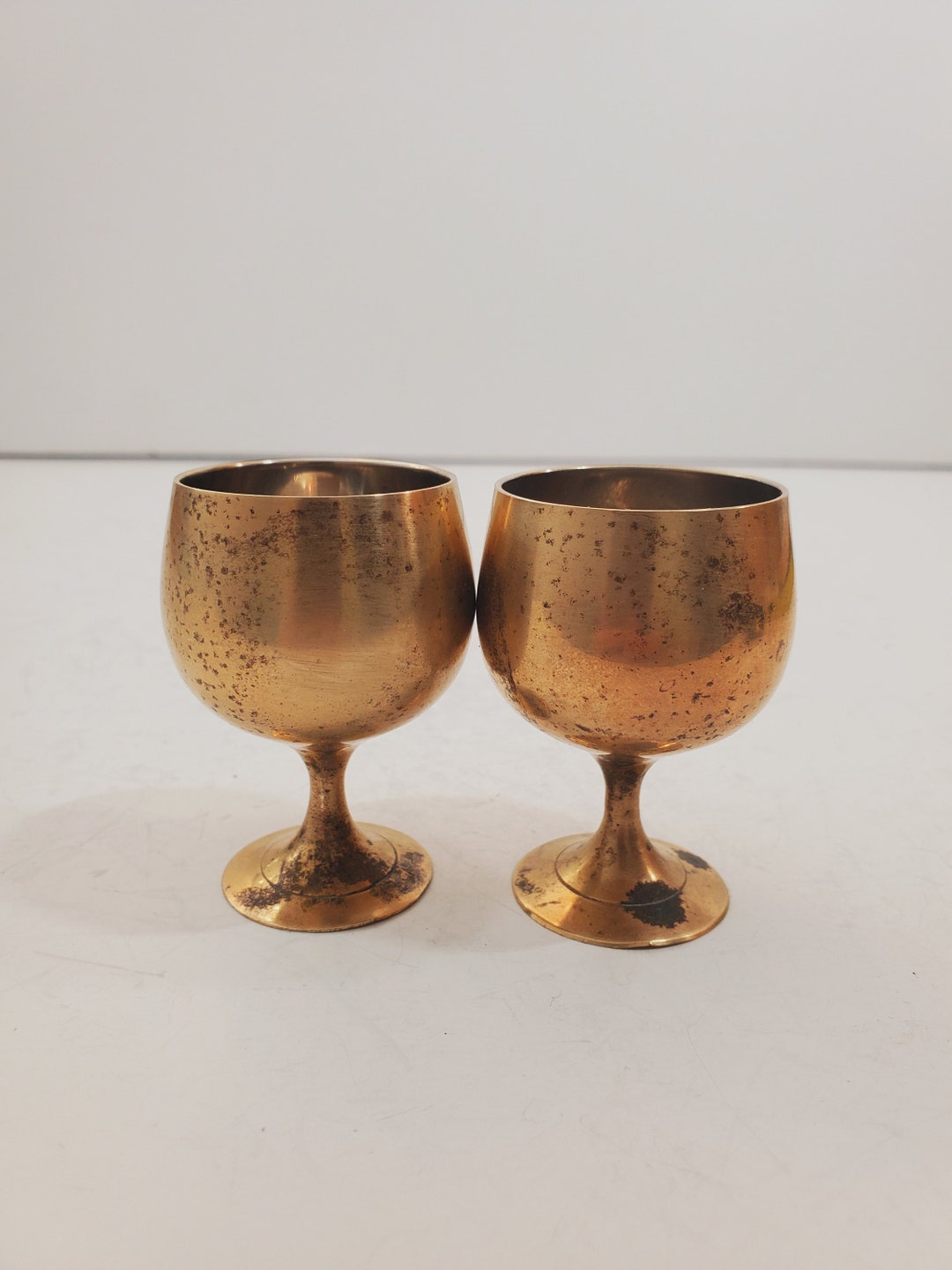 Vintage Mid Century E.p.n.s. Metal Mini-goblets, Made in India Set of 2 ...