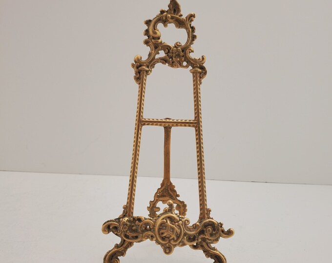 Decorated Brass Display Stand for Icons - Ornate Tabletop Metal Easel ...