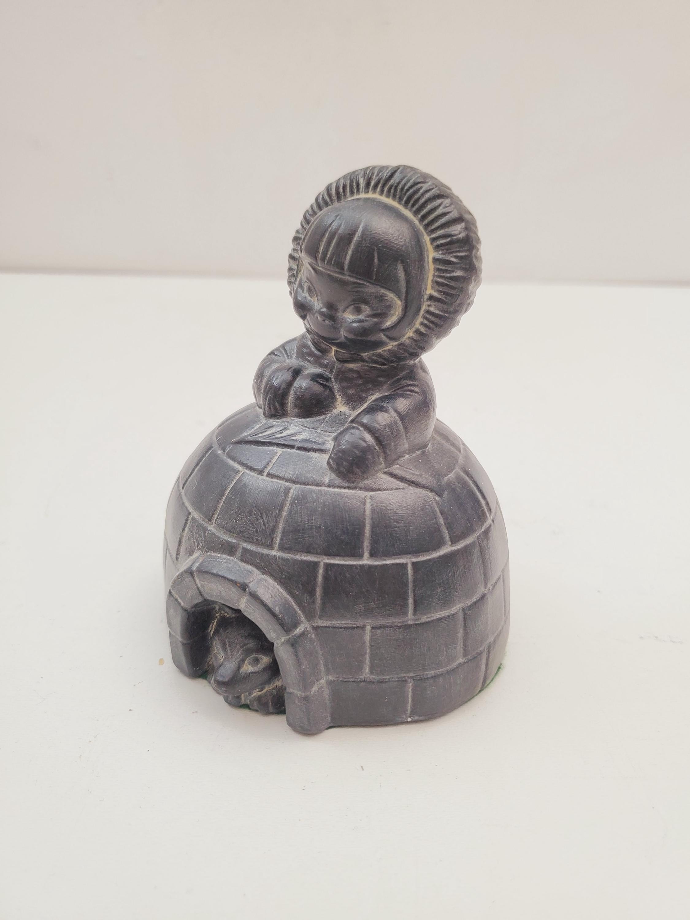 Inuit Art Ceramic Figurine, Canadian Figural Igloo Eskimo Inuit ...