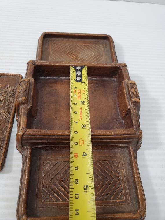 Syroco Wood Cigarette Box Mill Stream - Vintage Cigar… - Gem