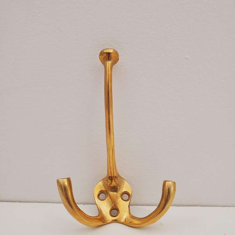 Brushed Brass Coat Hooks - Etsy UK