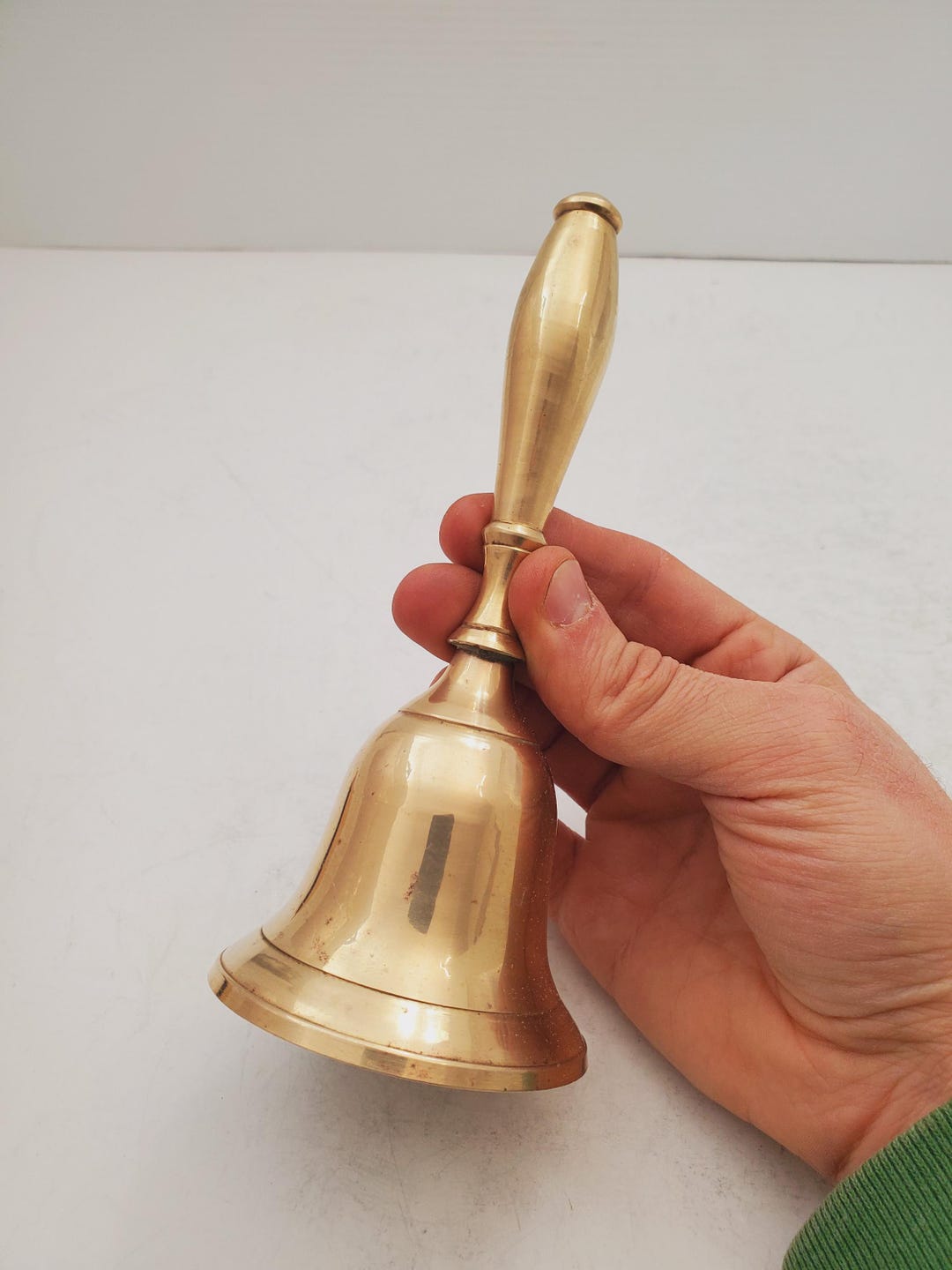 Vintage Brass Hand Bell - Handheld Solid Brass Bell With Charming Tone ...