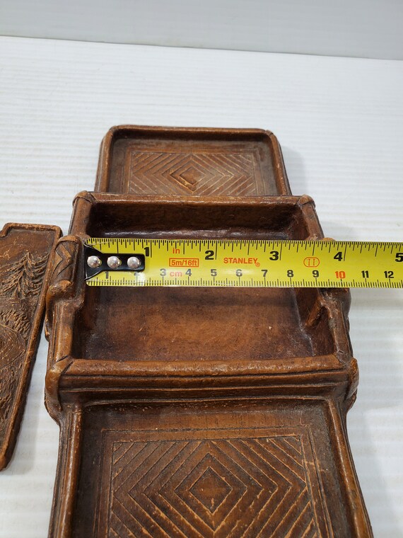 Syroco Wood Cigarette Box Mill Stream - Vintage Cigar… - Gem