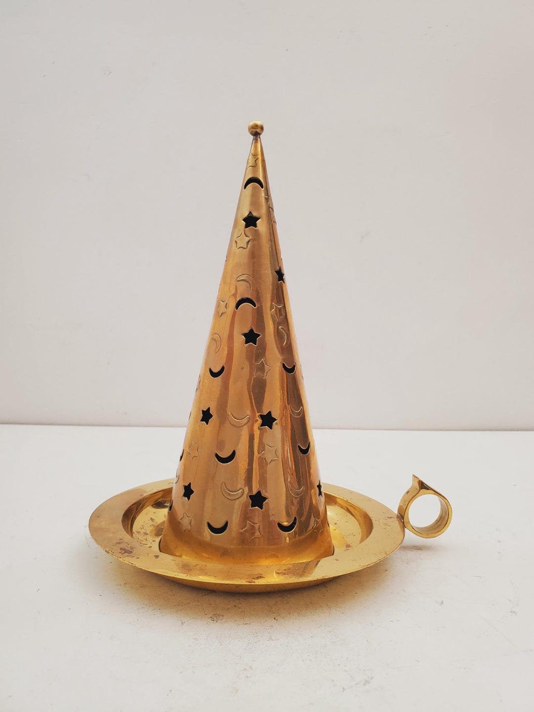 Vintage Candlestick Moon and Star Made of Brass, Light Cone, 1001 ...