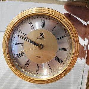 Vintage Clock Beveled Glass Quartz Clock - Vintage Desk Table or Mantle ...