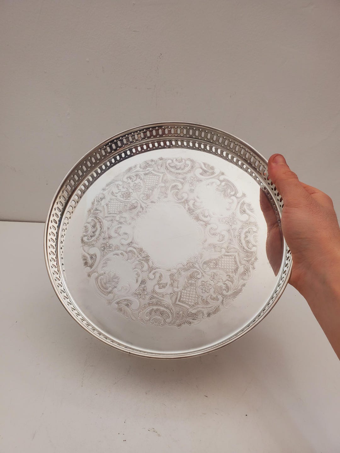 Vintage Primrose Plate Decorative Tray Silver Plate on Copper Vintage ...