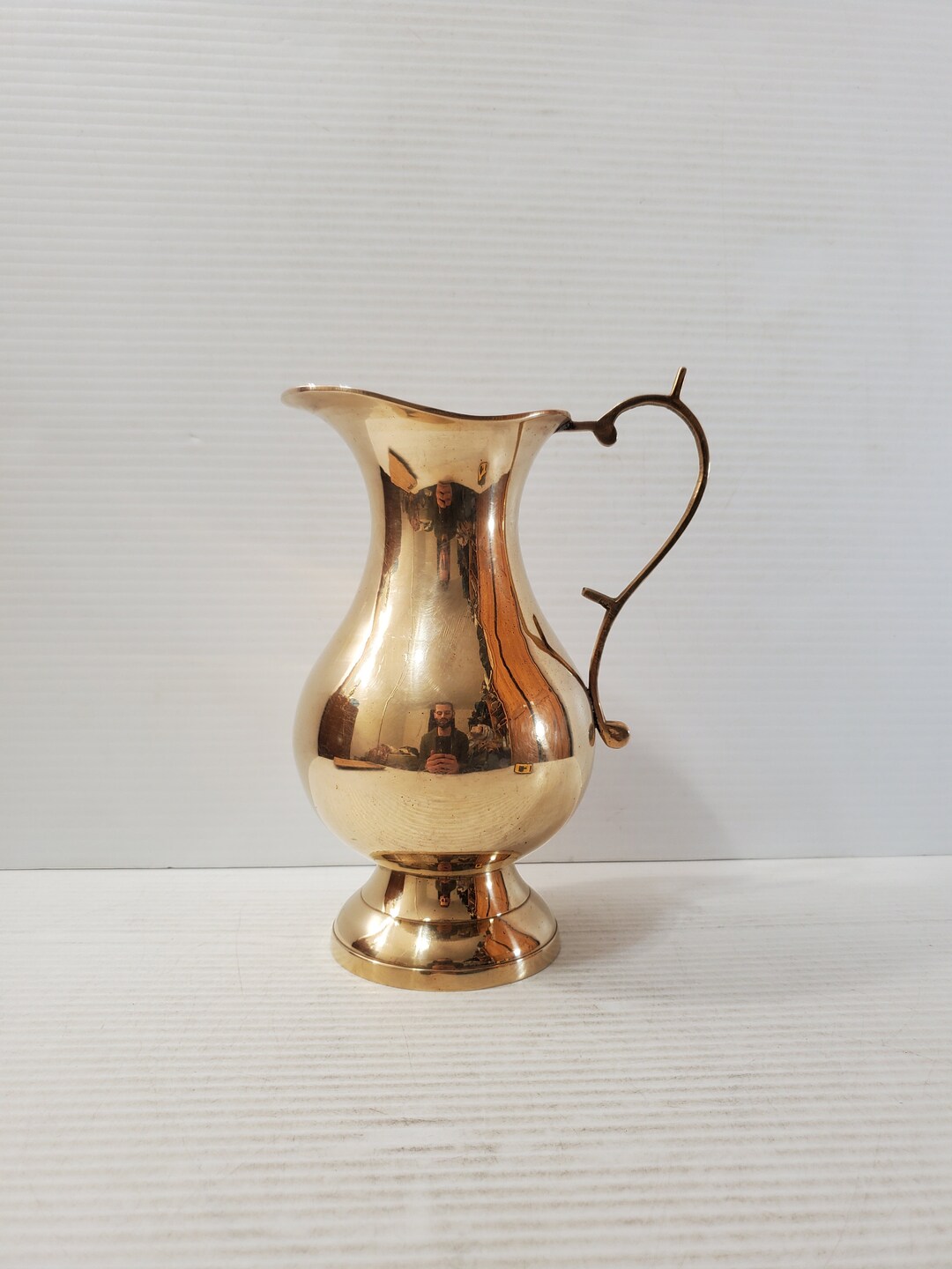 Vintage Brass Jug With Pretty Handle Home Table Kitchen Decor Made in ...