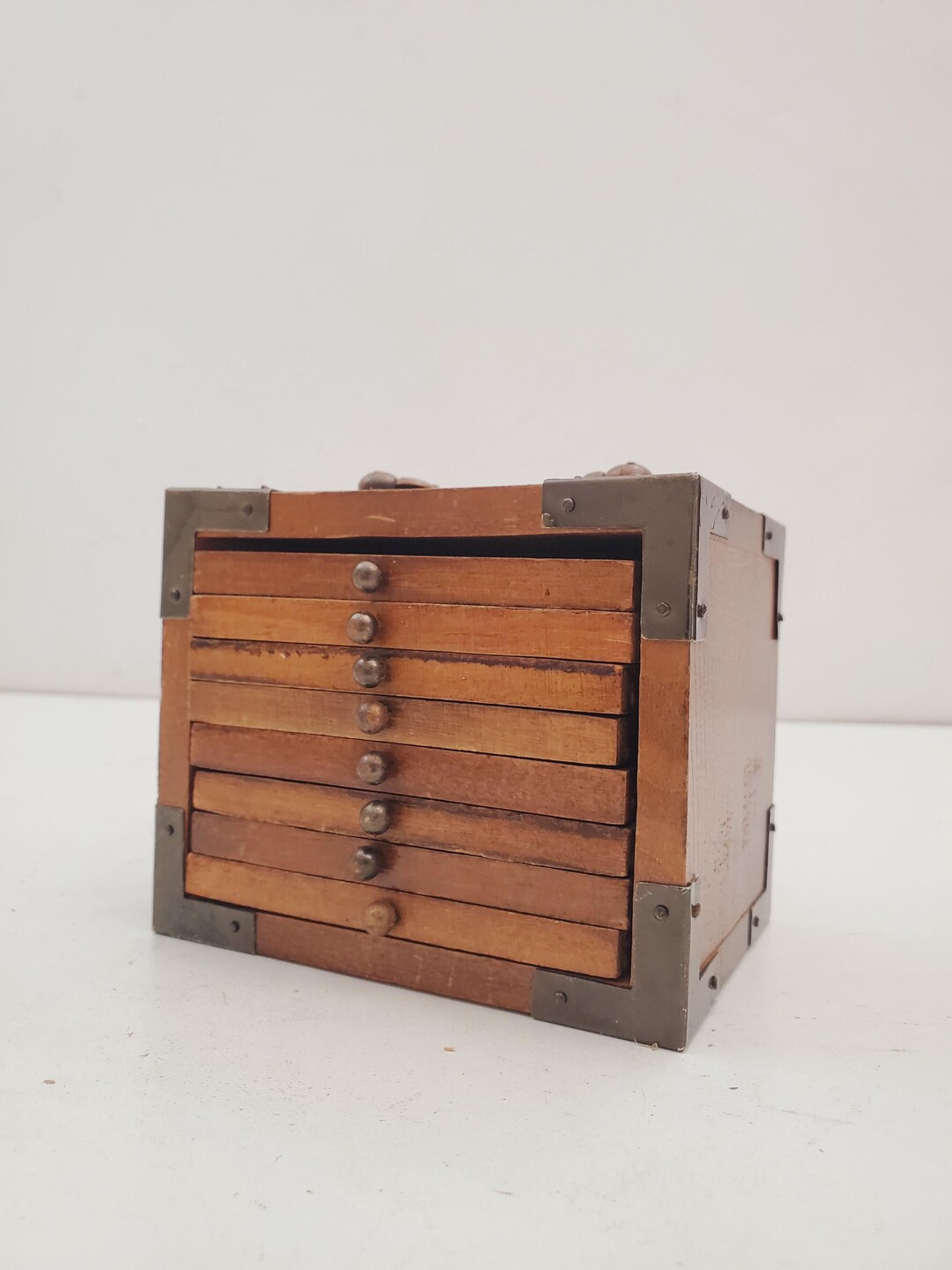 Vintage MCM Wood 6 Drawer Cork Coasters Set, Coaster Drawers and Caddy ...