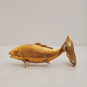 Large Brass Fish | Vintage Brass Animal Figurine | Brass Goldfish ...