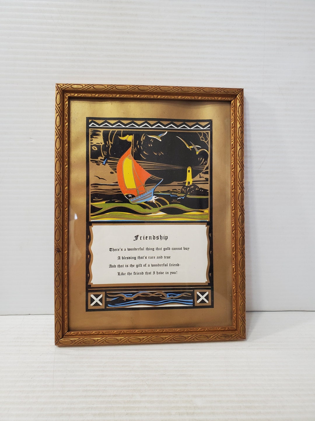 Vintage Wall Frame Photo Wood Frame / Vintage Gold Wood Frame Vintage ...