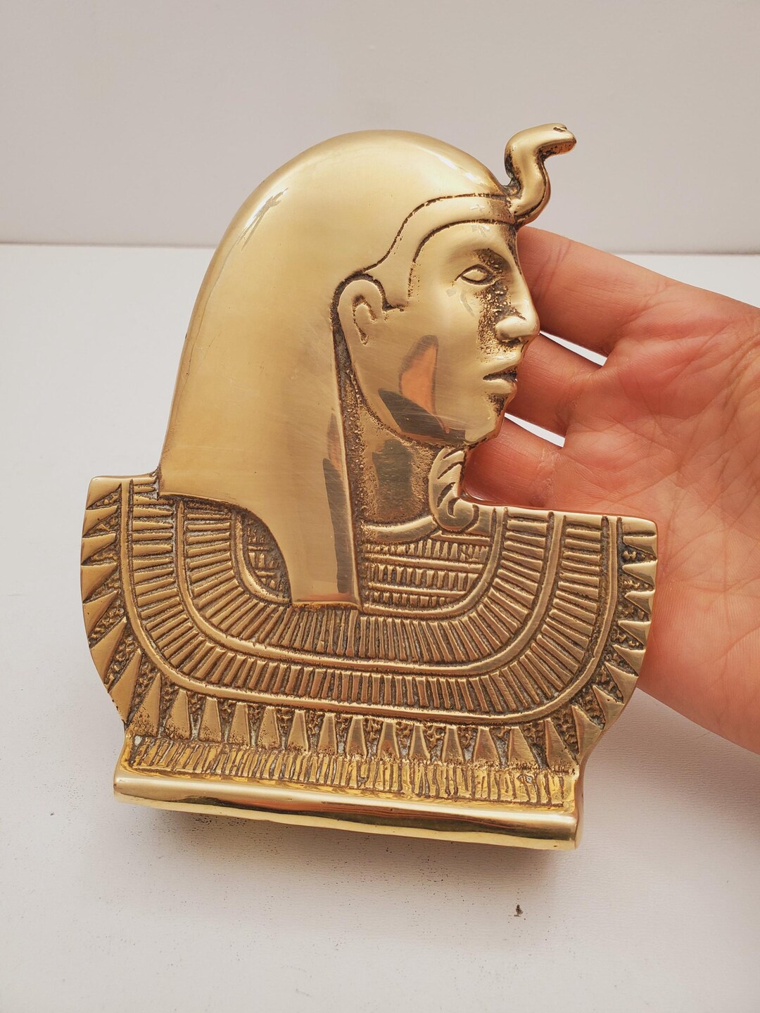1950's Solid Brass Wadjet Bust, Egyptian Snake Goddess Majestic Brass ...