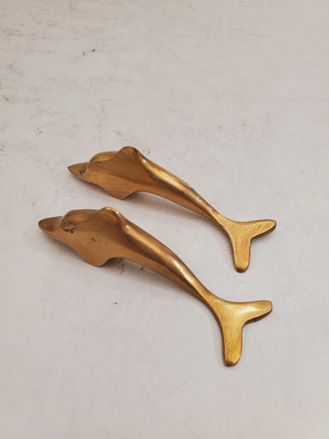 Vintage Solid Brass Whale Figurine - Nautrical Decor - Attractive Aged ...