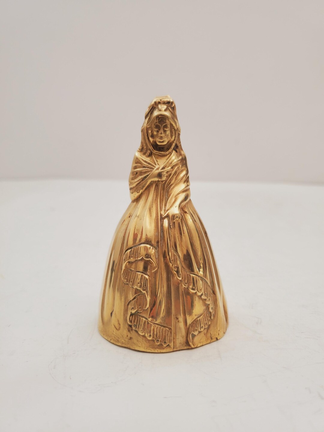 Antique Rare Brass Crinoline Lady Bell, English Visitors Hand Bell ...