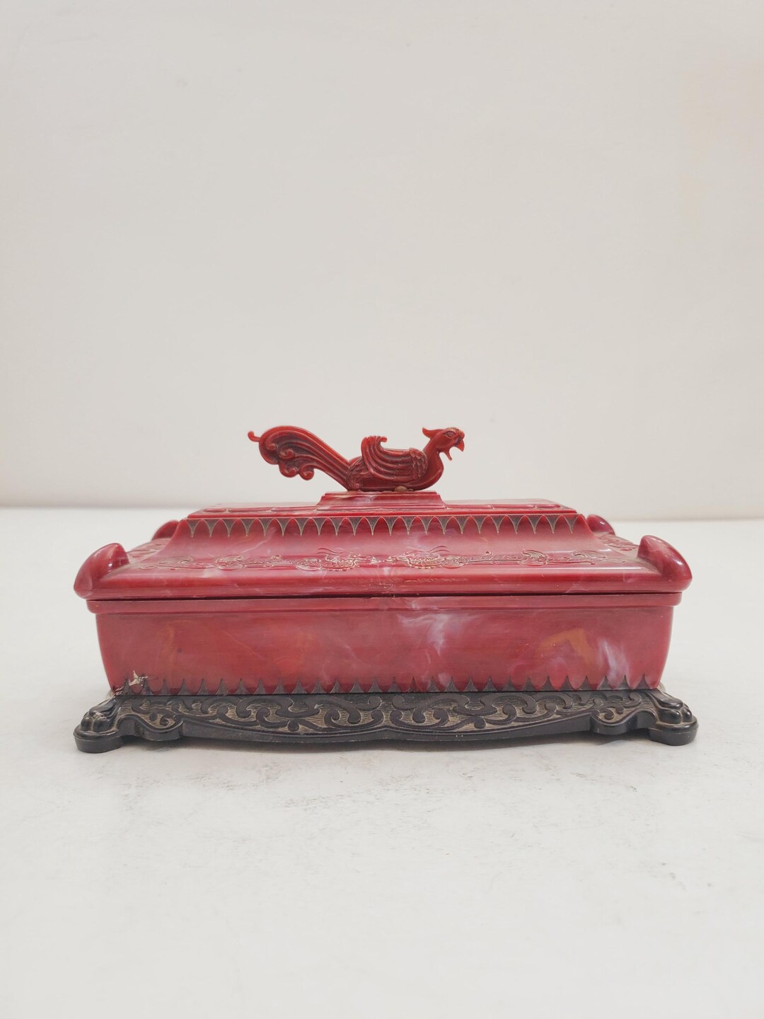 Vintage Phoenix Bird/dragon Motif Box, Phoenix and Dragon Decretive Box ...