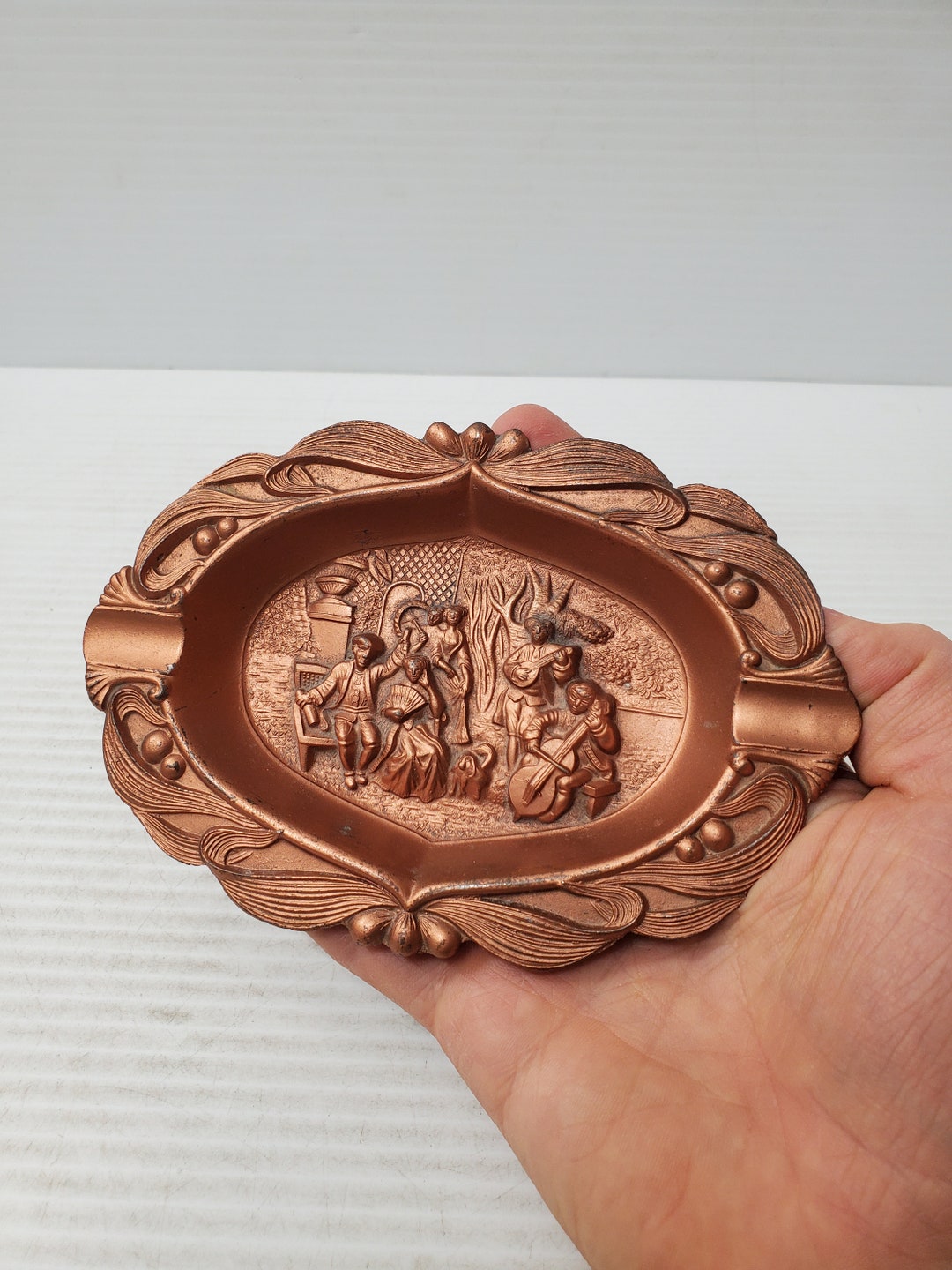 Vintage Metal Ashtray Attractive Aged Metal Ashtray Vintage Vintage ...