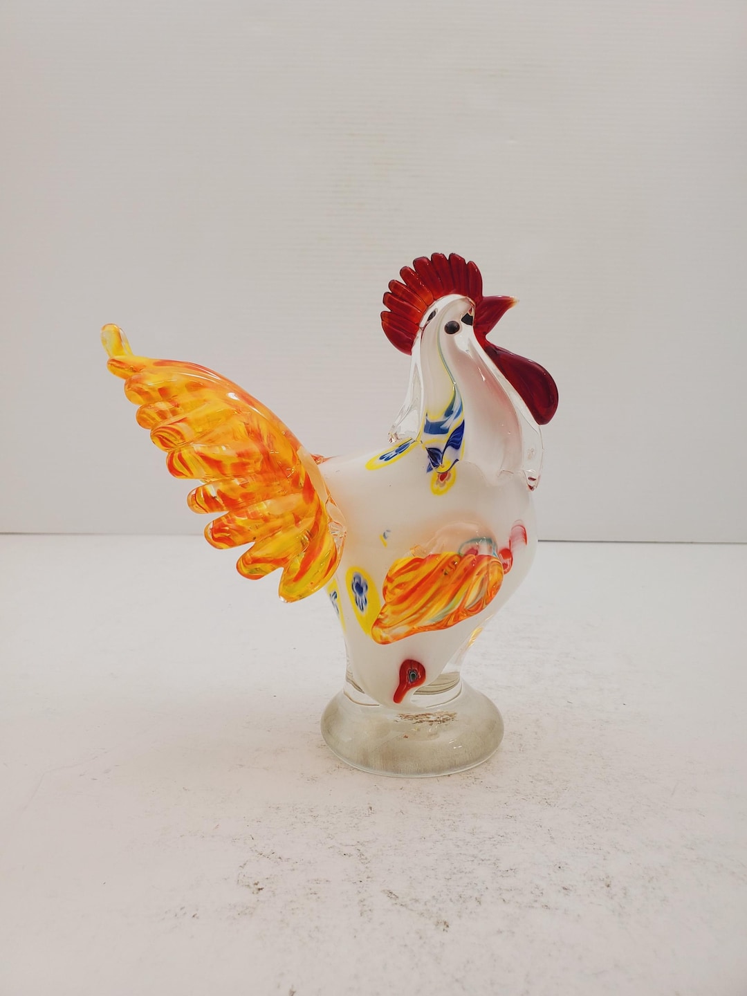 Vintage Venetian Murano Glass Rooster Italy- Art Glass Rooster Solid ...