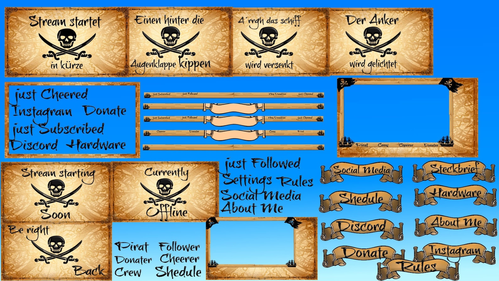 Pirates Stream Overlay Twitch twitchoverlay pirate | Etsy