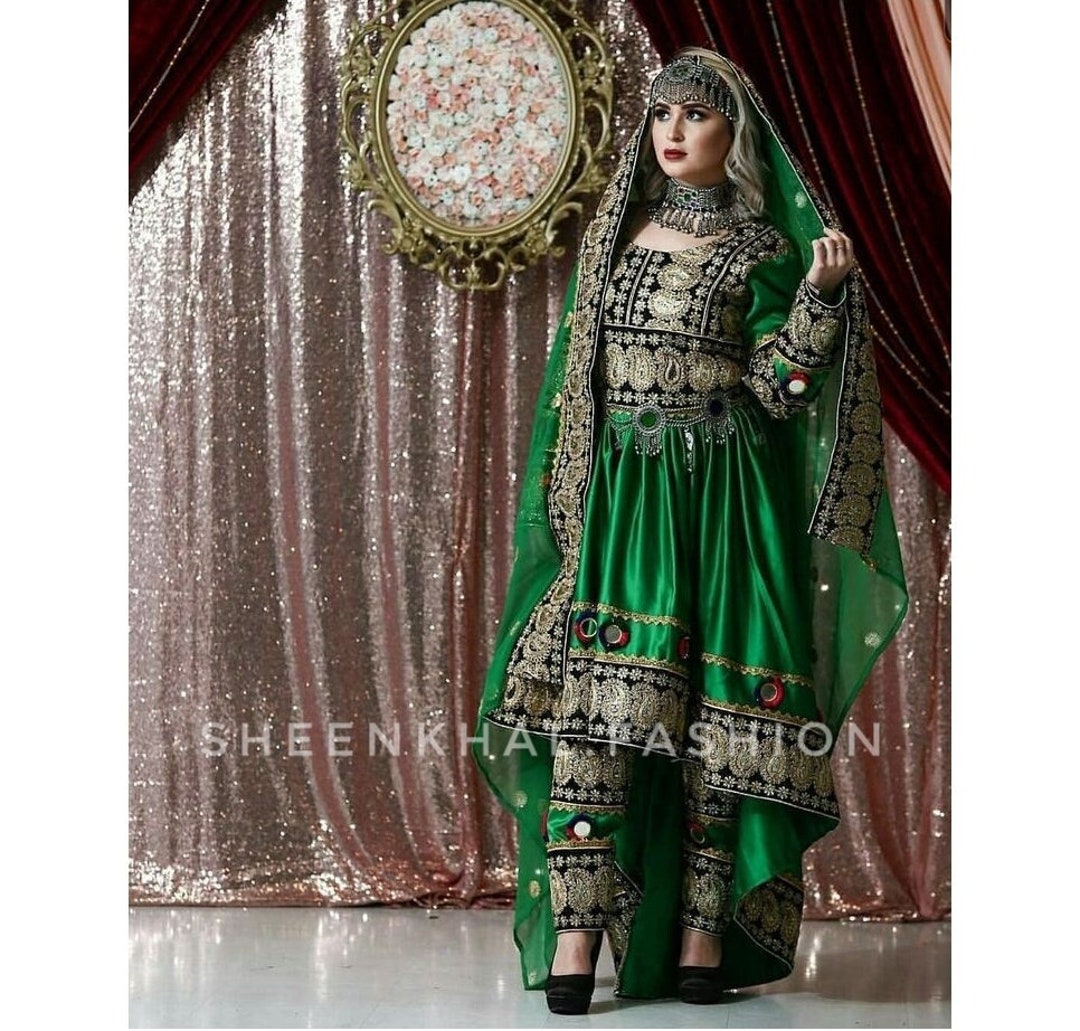 Afghan Dress for Women - Traditional Afghan Dress for Nikkah With Full ...