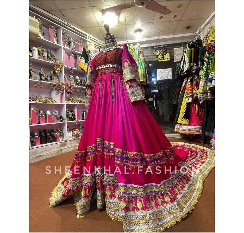 Long Tail Afghan Dress for Women - Traditional Afghan Dress With Full ...