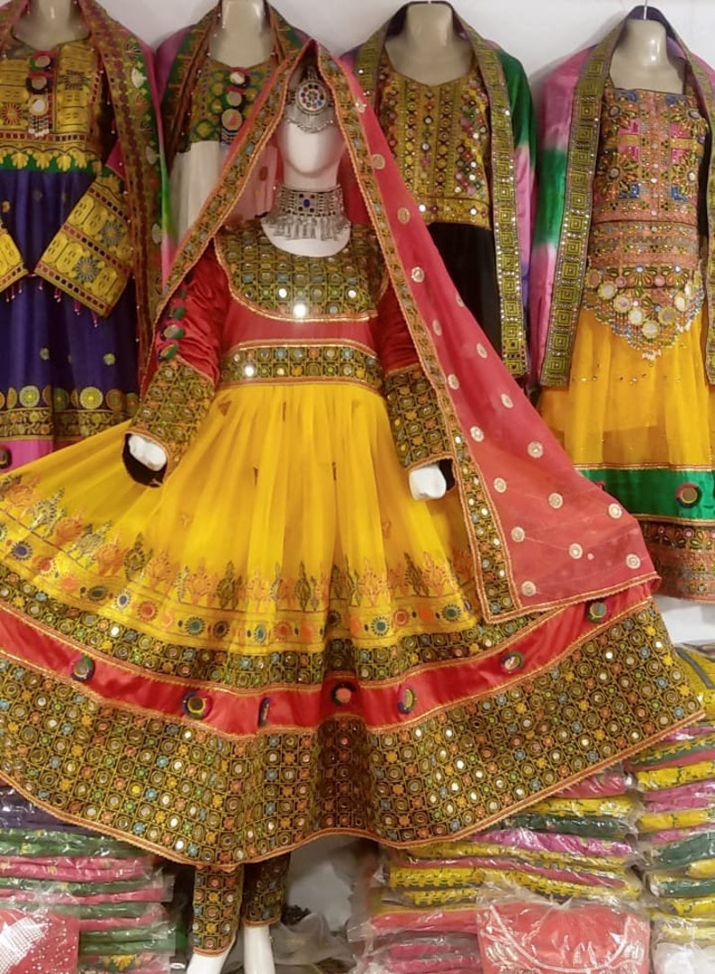 Afghan Kuchi Tribe Canary Yellow Embroidery Beautiful Afghani - Etsy