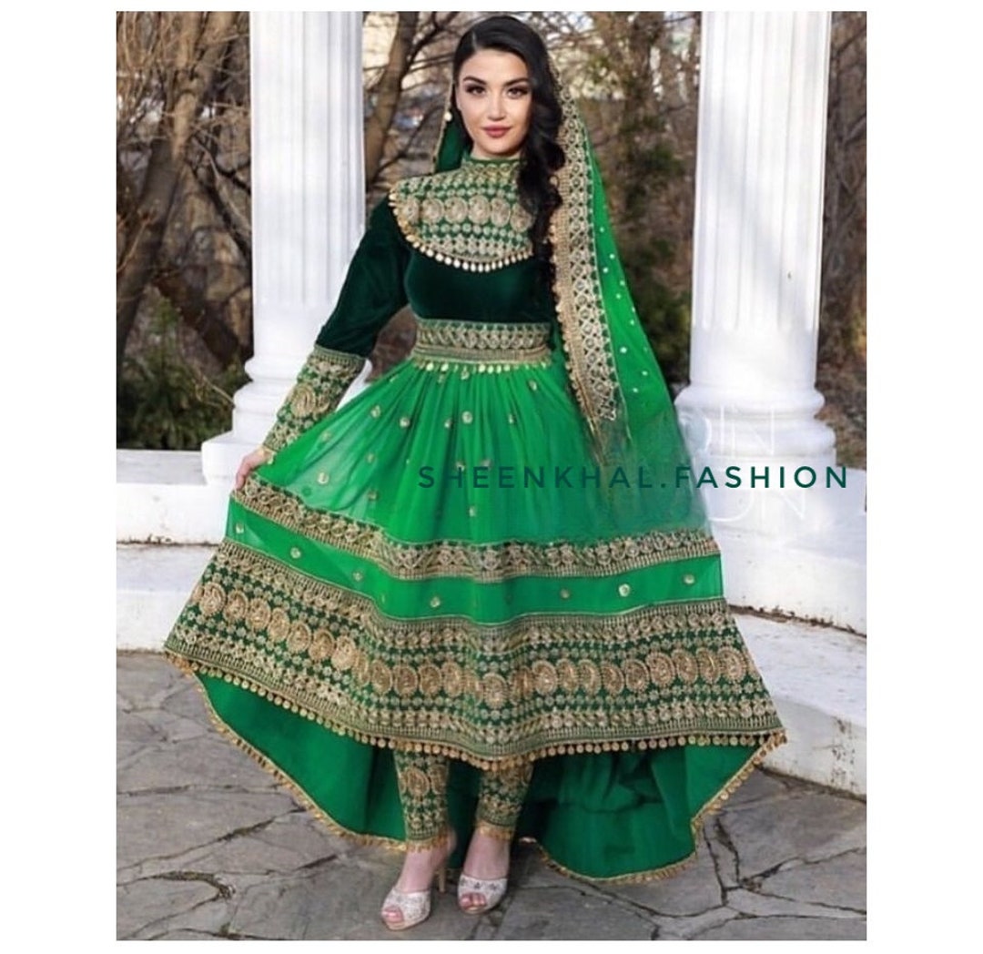Afghan Wedding Dress for Women Nikkah - Traditional Afghan Dress With ...