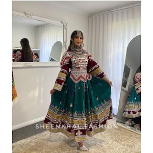 Afghan Wedding Dress for Women Nikkah - Traditional Afghan Dress With ...