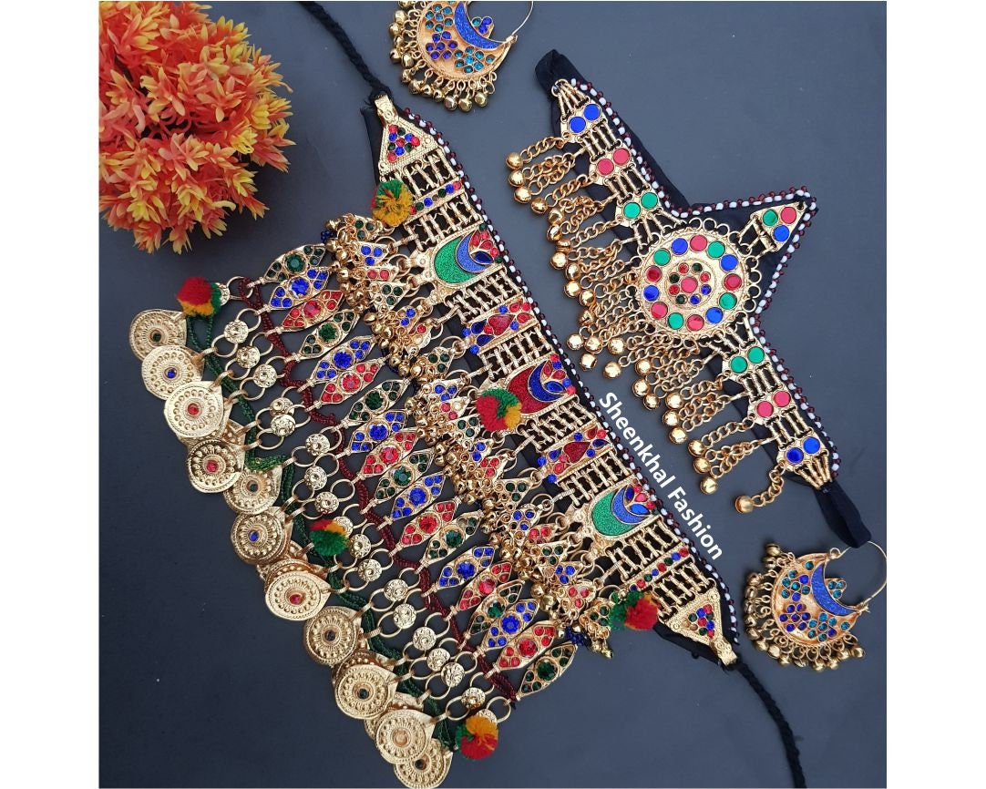 Afghan Jewelry Set Hand Made Afghani Necklace and Earings - Etsy