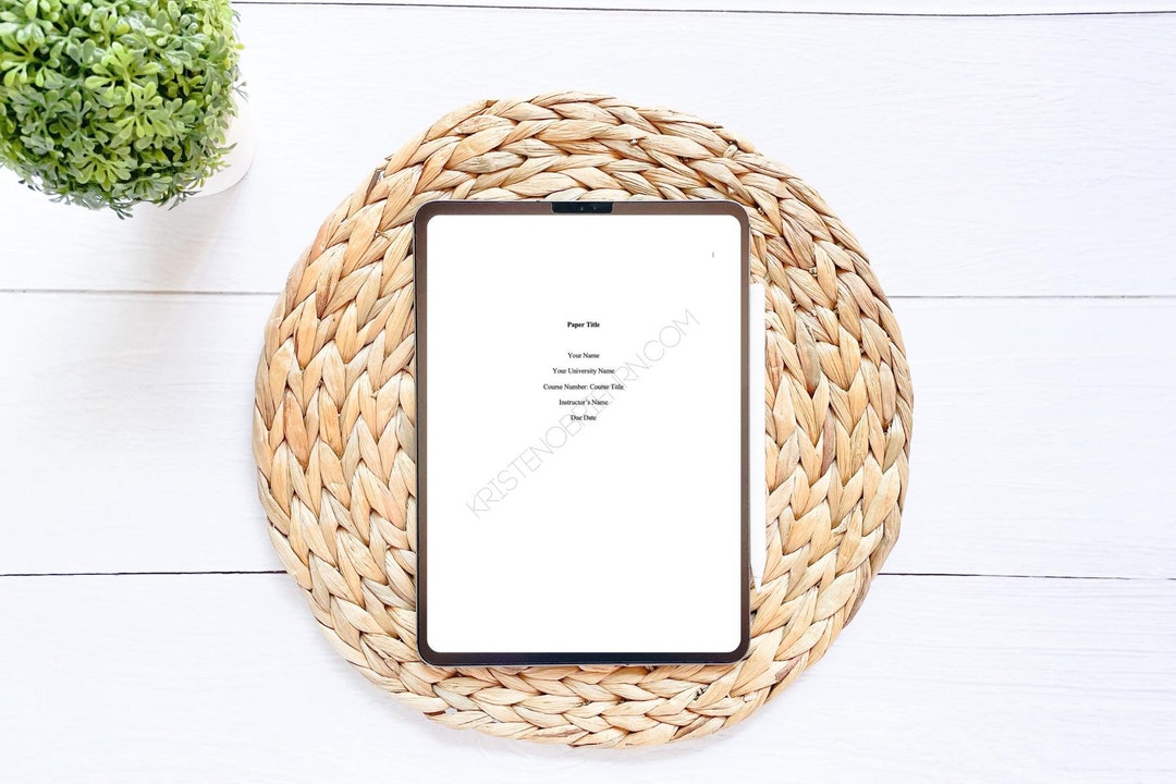 INSTANT DOWNLOAD APA 7th Edition Template for Students and ...