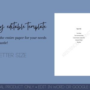 INSTANT DOWNLOAD APA 7th Edition Template for Students and ...