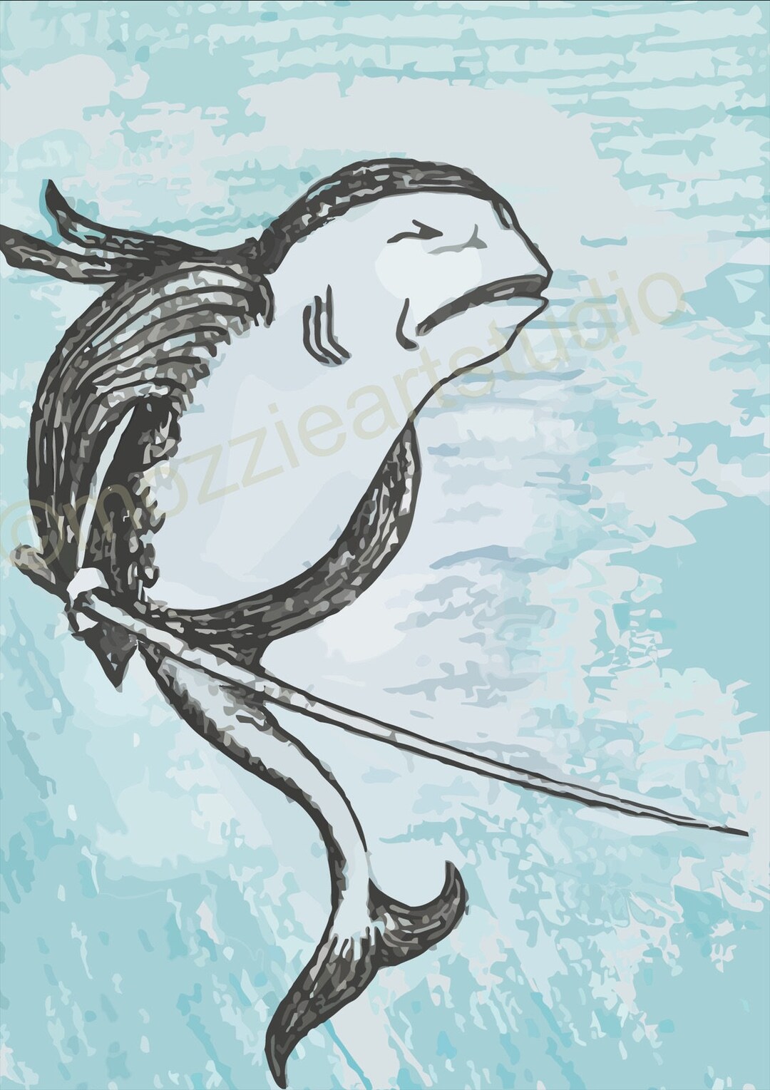 Ninjimals! Ninja Fish Digital Art - Etsy