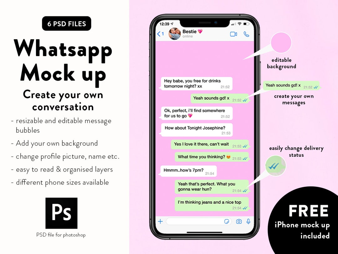 Whatsapp Conversation Mockup - Etsy