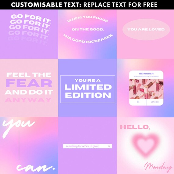 Gradient Instagram Template Bundle Canva Instagram Templates - Etsy