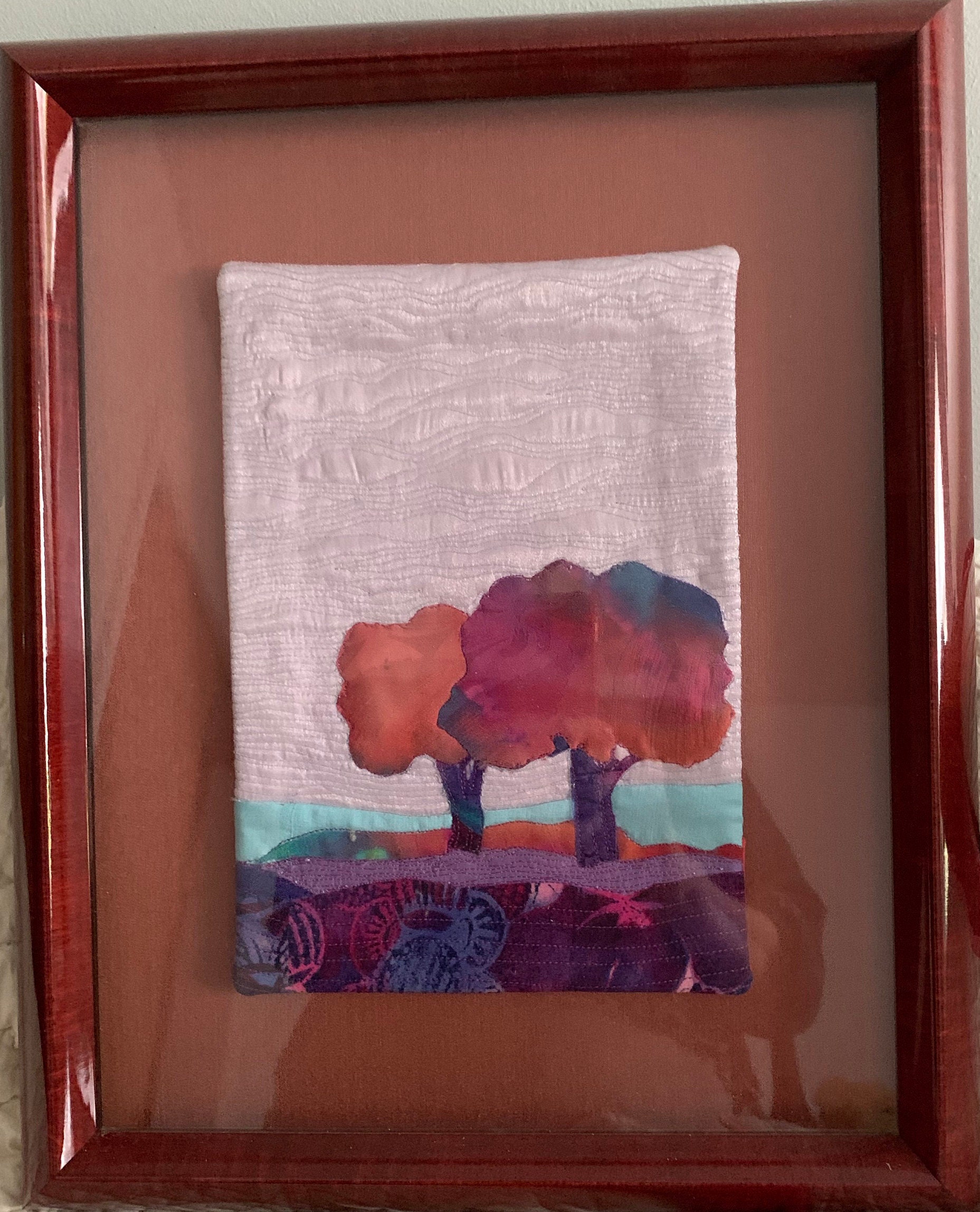 Silk Trees, a Small Art Quilt Framed - 300.00 - Etsy
