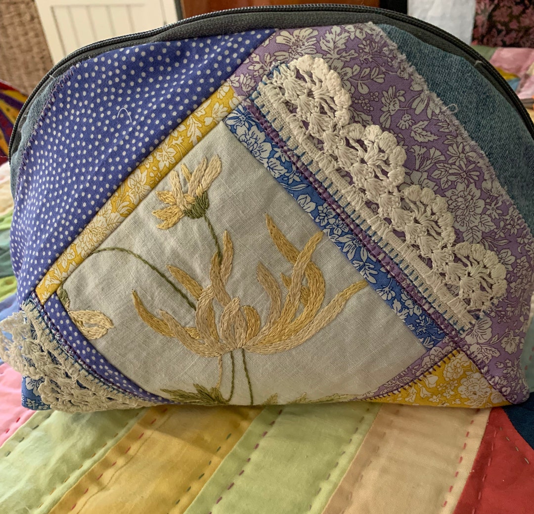 Clam Pouch With Vintage Embroidery - Etsy